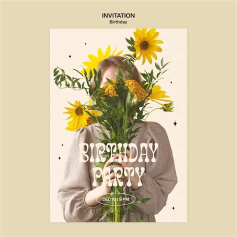 생일 파티 초대장 템플릿 무료 Psd 파일