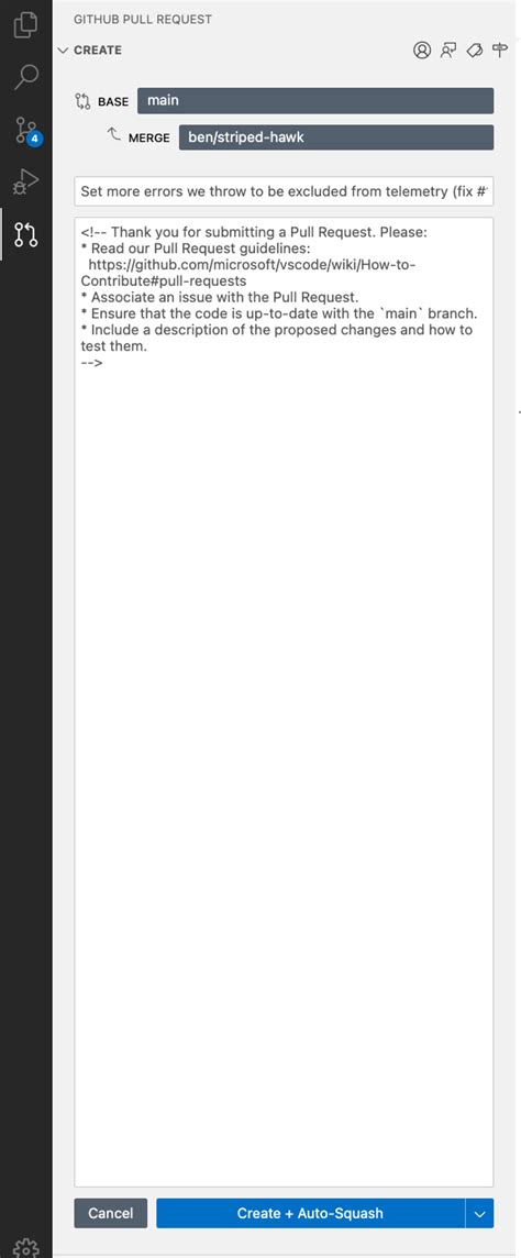 Create Pr Primary Buttons Are Quite Far Away Now · Issue 188649 · Microsoftvscode · Github