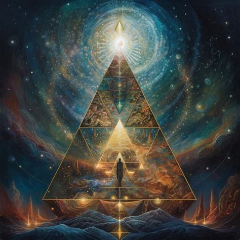 Premium Photo Triangle Fractal Poster Design