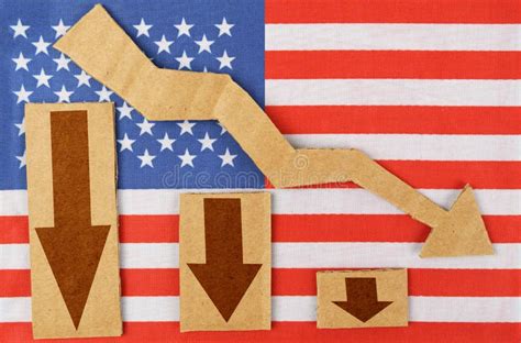 On The Flag Of The Usa There Are Chart Figures And An Arrow Pointing