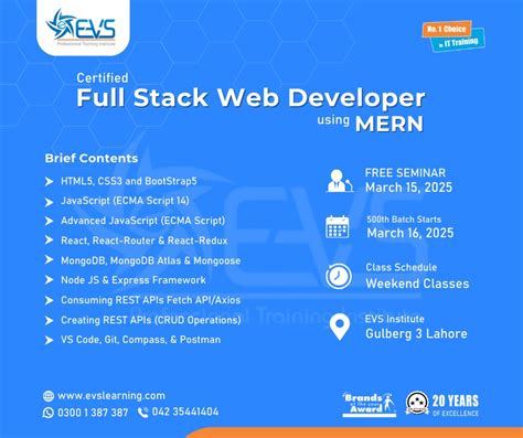 𝗠𝗘𝗥𝗡 𝗙𝘂𝗹𝗹 𝗦𝘁𝗮𝗰𝗸 𝗪𝗲𝗯 Evs Professional Training Institute Facebook