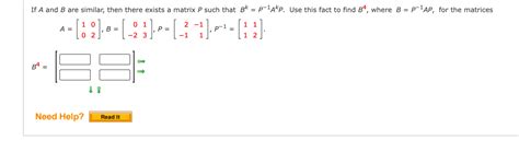 Solved If A And B Are Similar Then There Exists A Matrix P Chegg Com
