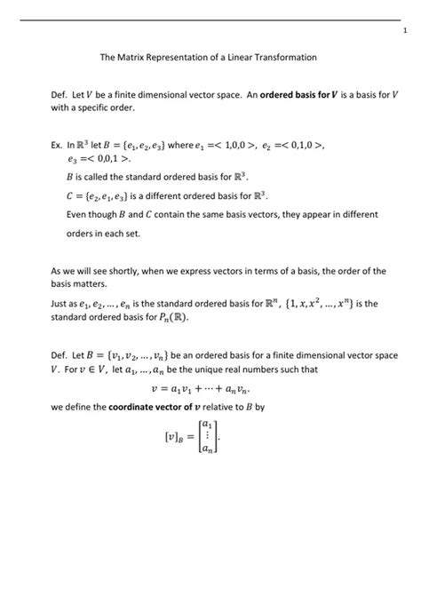 Linear Algebra The Matrix Representation Of A Linear Transformation 3 Guaranteed And Verified