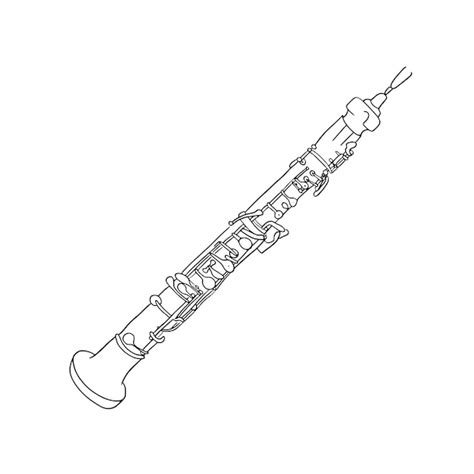 Premium Vector Vector Clarinet Line Art Outline Drawing Music Continuous Sketch Simple