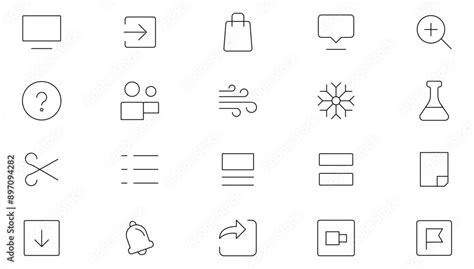 Basic Interface Ux Ui Linear Icon Set Ui Ux Interface Icons User