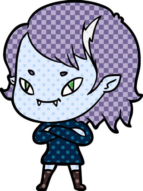 Cartoon Friendly Vampire Girl 12236596 Vector Art At Vecteezy