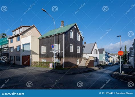 Residential Street In Reykjavik Iceland Showing Characteristic