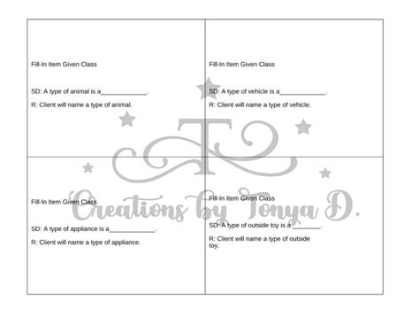 Intraverbal Fill In Item Given Class Target Cards Ablls H 14 Etsy