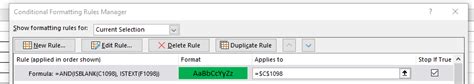 conditional formatting with 2 variables where one is cell blank