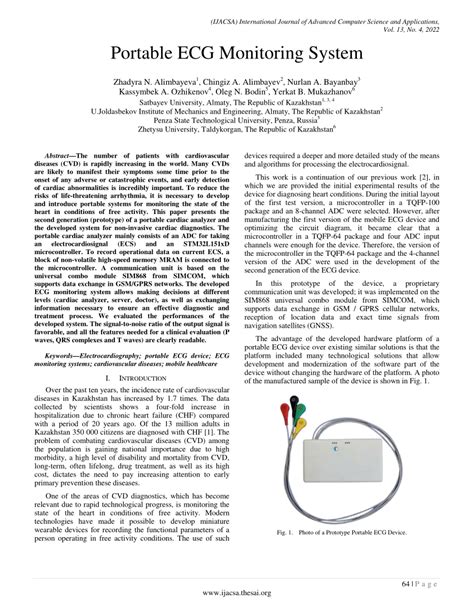 Pdf Portable Ecg Monitoring System