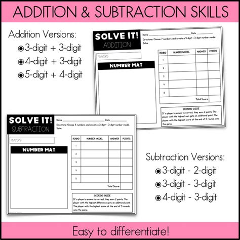 Math Skills Game Addition Subtraction Multiplication Division Made By Teachers