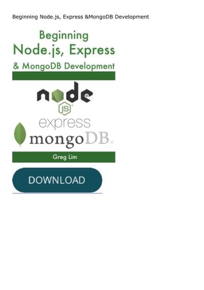 {ebook} download beginning node js express and mongodb development