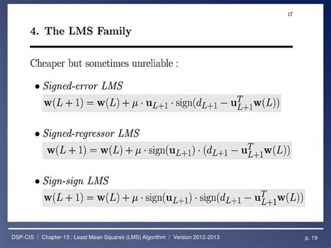 ppt dsp cis chapter 12 least mean squares lms algorithm powerpoint