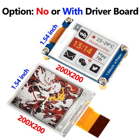 Raspberry Pi 154 Inch E Paper Hat G E Ink Redyellowblackwhite 200x200 Screen Display For