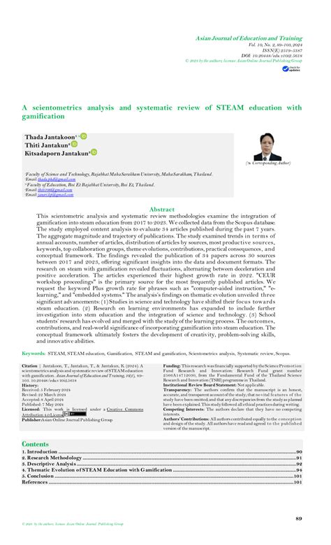 Pdf A Scientometrics Analysis And Systematic Review Of Steam Education With Gamification