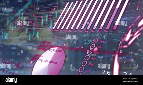 Projecting Interface In Control Room Showing Monthly Bar Charts Pie Chart Data Points Stock