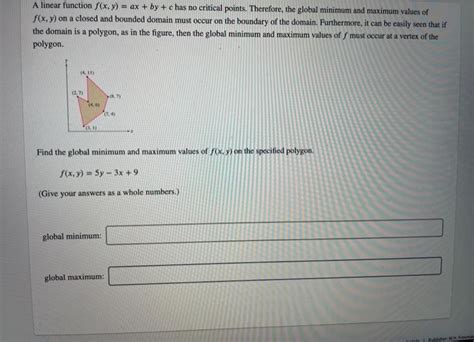 Solved A Linear Function F Xy Ax By C Has No Critical Chegg Com
