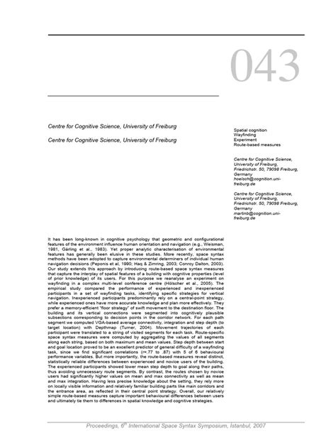 Capturing Indoor Wayfinding Strategies And Differences In Spatial Knowledge With Space Syntax Pdf
