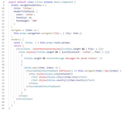 Solved Export Default Class Cities Extends React Component