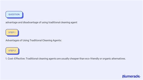 SOLVED Advantage And Disadvantage Of Using Traditional Cleaning Agent