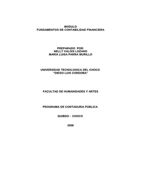 Modulo Fundamentos De Contabilidad Finan Pdf