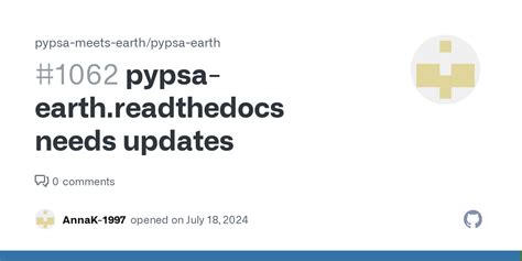 Pypsa Earthreadthedocs Needs Updates · Issue 1062 · Pypsa Meets Earthpypsa Earth · Github