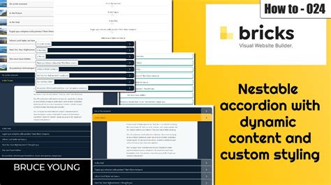 Bricks Builder Tutorial Nested Accordion Dynamic Content And Custom Layouts And Styling Youtube