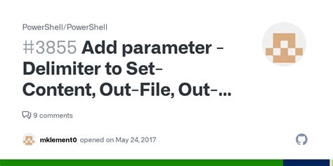 Add Parameter Delimiter To Set Content Out File Out String To Complement Get Content