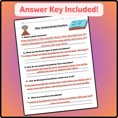 Plate Tectonics Review Questions Sheet Middle School Science Made By Teachers