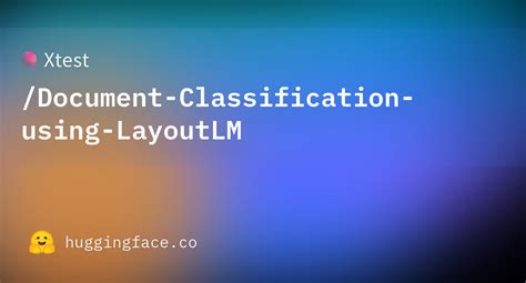 Xtest Document Classification Using Layoutlm At Main