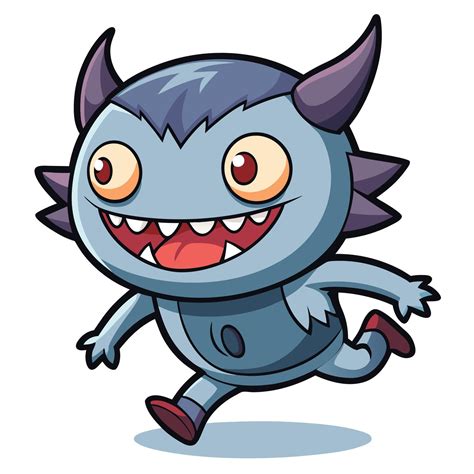 Cartoon Monster Running Illustration Cute 55354934 Vector Art At Vecteezy