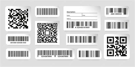 Premium Vector Barcode Stickers Scan Data Labels With Qr Codes On