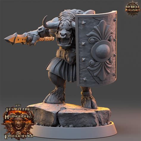 Minotaur Cleric Miniature Dnd Rpg Minis Tabletop Gaming 3d Printed