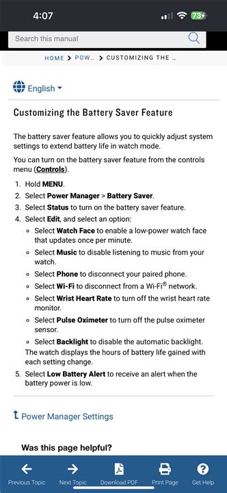 Lowest Power Settings Configuration Fēnix 7 Series Wearables Garmin Forums