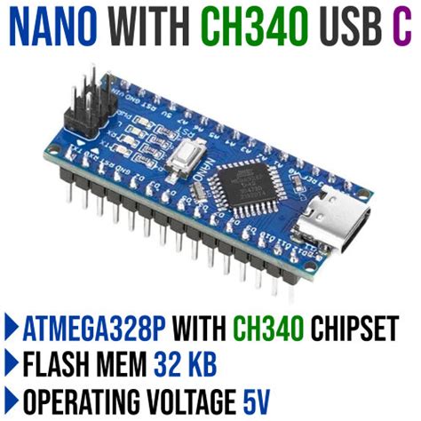 Nano 3 5 Usb Type C Ch340 Compatible With Arduino® Micro Robotics