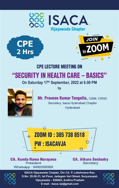 Praveen Kumar Tangella Cism Crisc Cipm Hitrust Ccsfp On Linkedin Isaca Talk Security