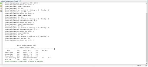 A Java Program That Displays Weekly Payroll For 5 Employees Error In