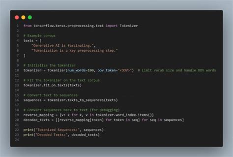 How Do You Use Tensorflow S Tf Keras Preprocessing For Tokenizing Text In Generative Ai