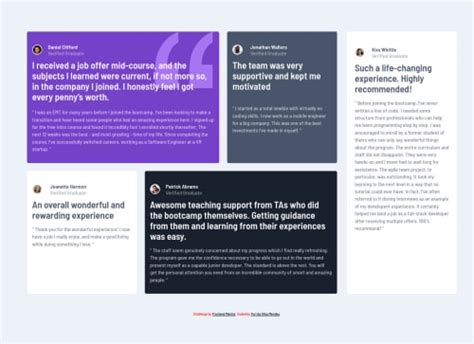 Testimonials Grid Section Using Bootstrap Coding Challenge Solution