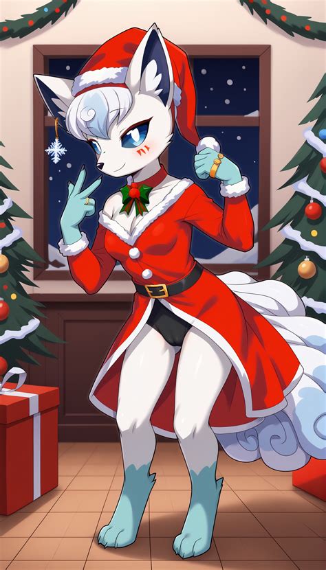 Rule 34 1girls 2024 Ai Generated Alolan Vulpix Anthro Bare Shoulders Blue Eyes Blue Fur