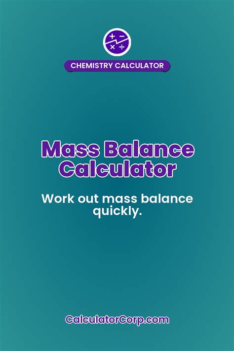 Mass Balance Calculator Mass Balance Calculator