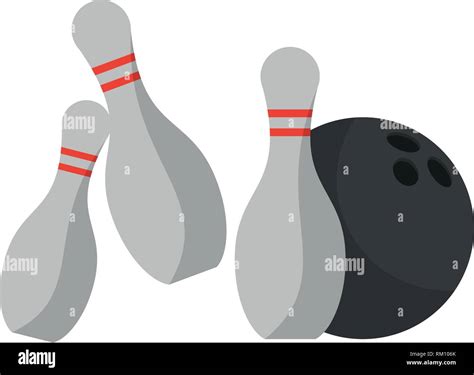 Bowling Ball And Pins Cartoon Stock Vector Image And Art Alamy