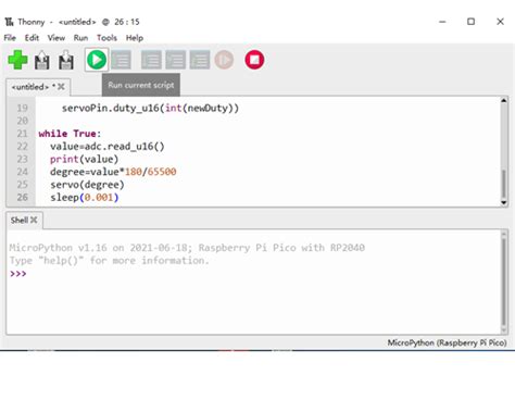 Raspberry Pi Pico Learning Kit Lesson 5 Use Potentiometer To Control Servo