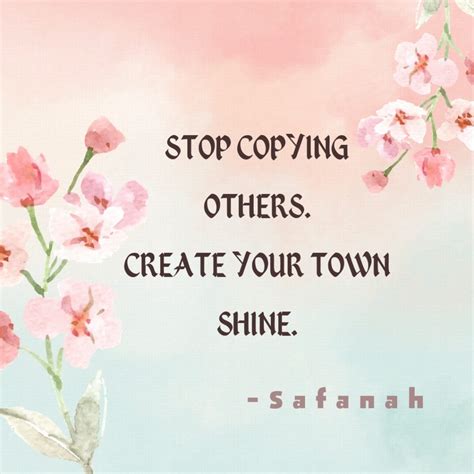 Stop Copying Others Safanah