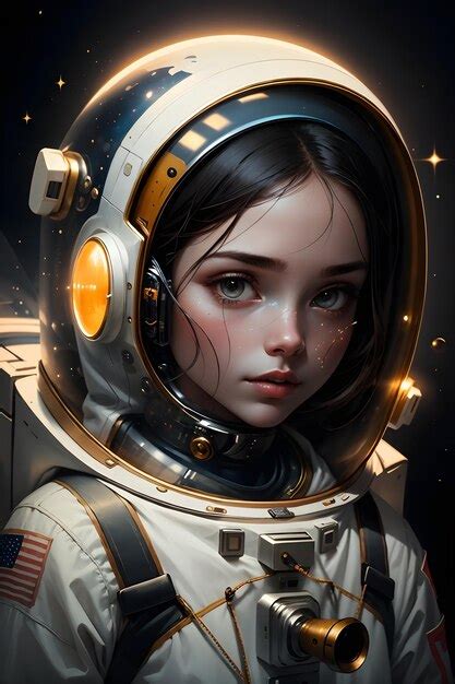 Premium Photo An Astronaut Girl In Spacesuit In Outer Space Background Science Fiction