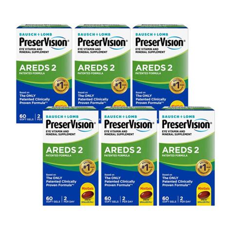 每人限購一組 Bausch Lomb 6 入 博士倫 護眼膠囊 PreserVision Areds 2 60 迷你粒軟膠囊