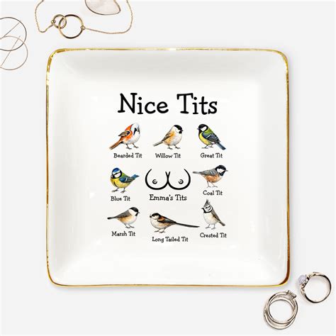 Nice Tits Bird Jewelry Dish Funny Personalized Ts For Wifecouple