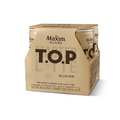 동서 맥심 TOP 마스터 라떼 200ML 4 홈플러스