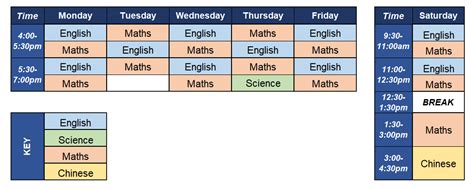 Timetable Lee Excellence Education