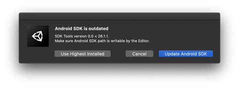 Android Sdk Is Outdated Unity Engine Unity Discussions